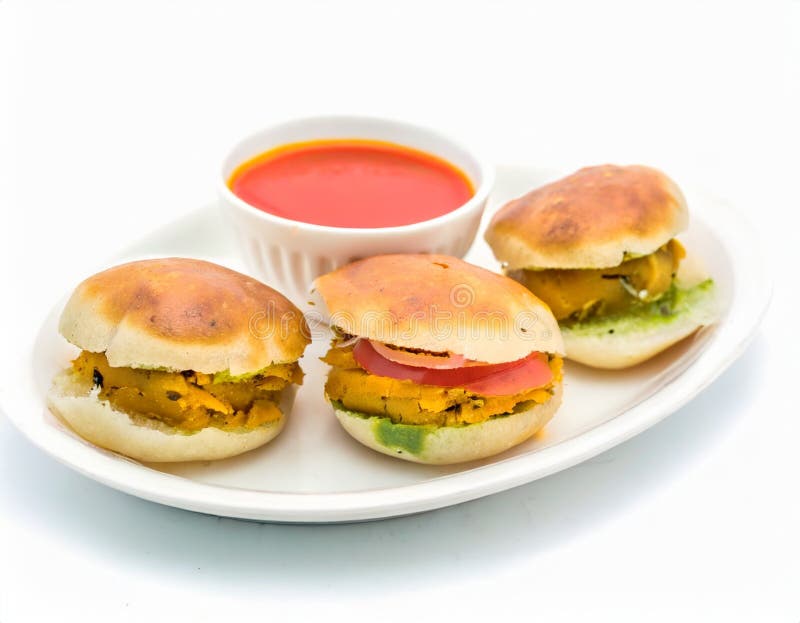 Indian Break Fast Dabeli Food Stock Illustration - Illustration of ...