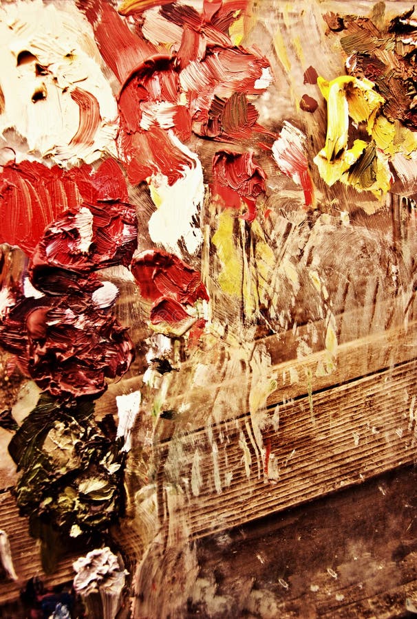 Dabs of an oil paint stock photo. Image of abstract, brown - 9048432