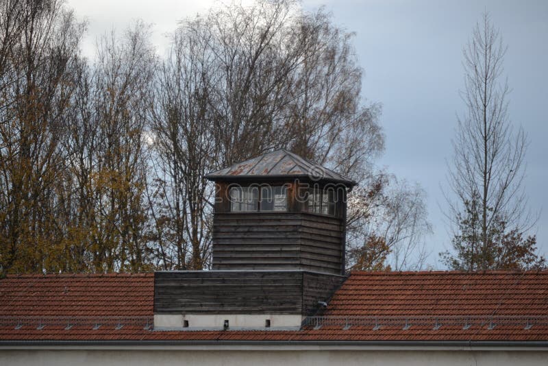 Dachau Concentration Camp Watchtower in the Entrance Area Stock Image ...