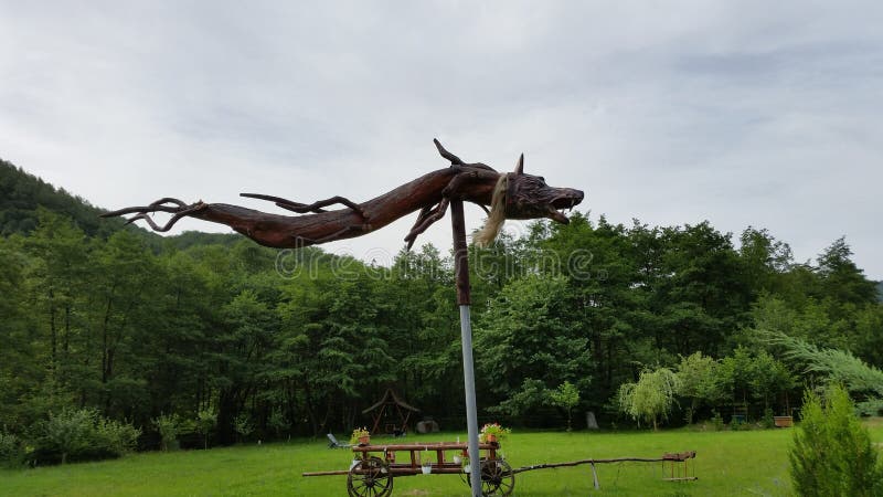 Dacic Draco and an Empty Wagon Stock Image - Image of monument ...