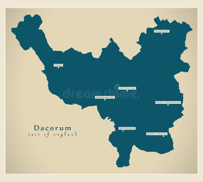 Dacorum District Map - England UK Stock Vector - Illustration of ...