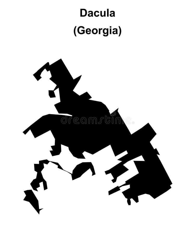 Dacula outline map stock vector. Illustration of city - 387021042