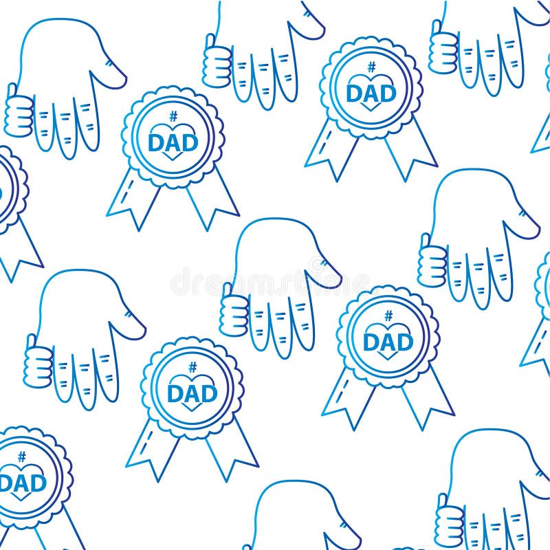 Dad Award and Thumbs Pattern. Vector Stock Vector - Illustration of ...