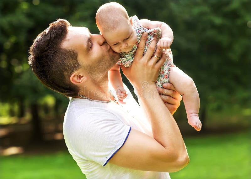 Dad and baby stock photo. Image of happy, cheerful, parent - 43623340