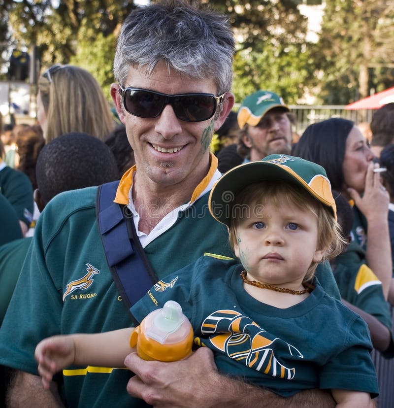 Dad and Child in Crowd for Farewell To Boks Editorial Stock Photo ...