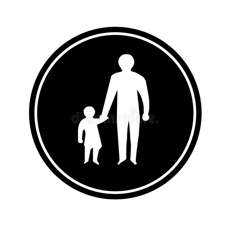 Dad and Child Symbol Isolated on White Stock Illustration ...
