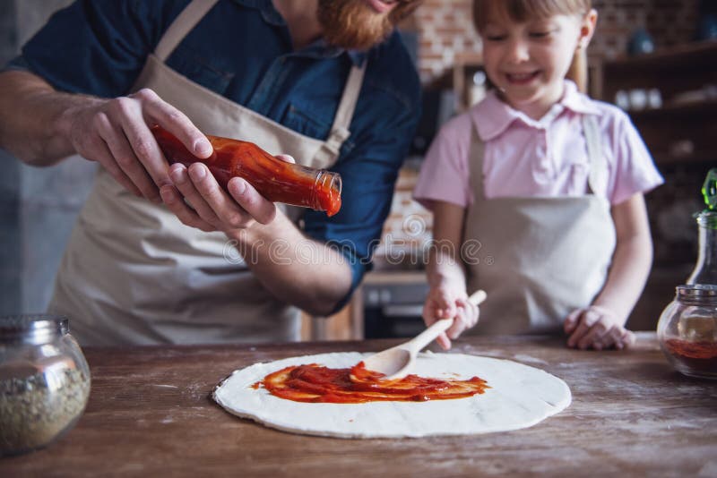 Dad and daughter cooking stock photo. Image of beautiful - 295606858