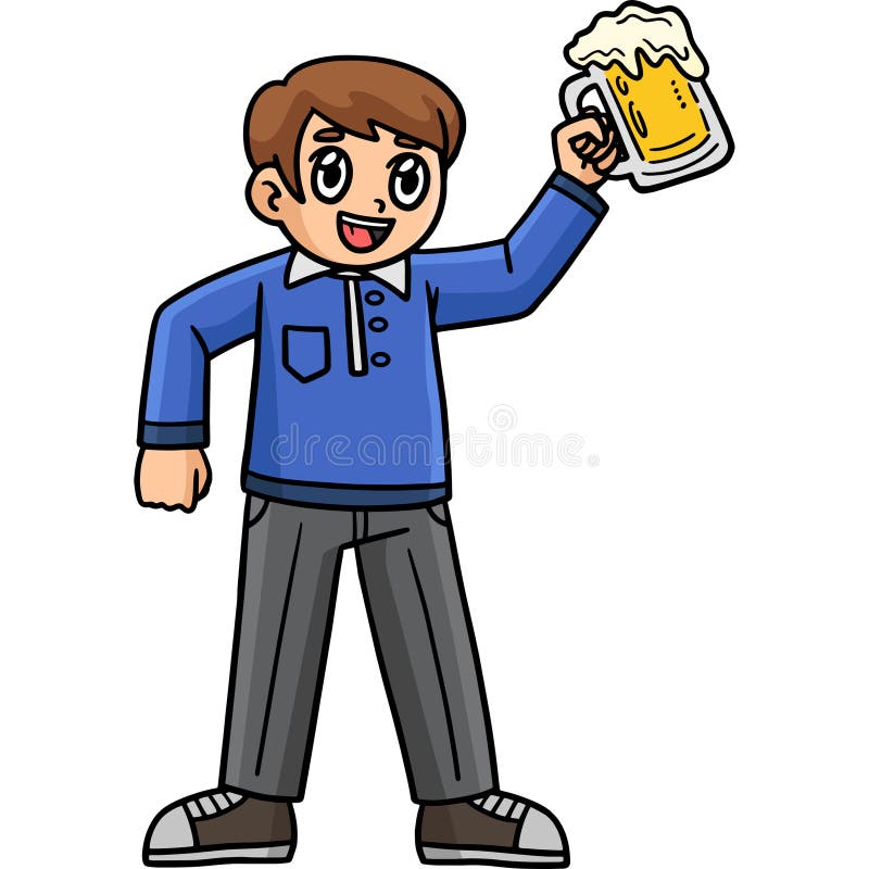 Dad Drinking Bee Cartoon Clipart Illustration Stock Vector ...