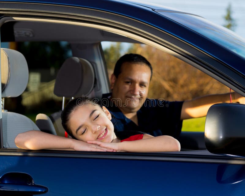Dad Gets Ready To Drive Daughter To Practice Stock Photo - Image of ...