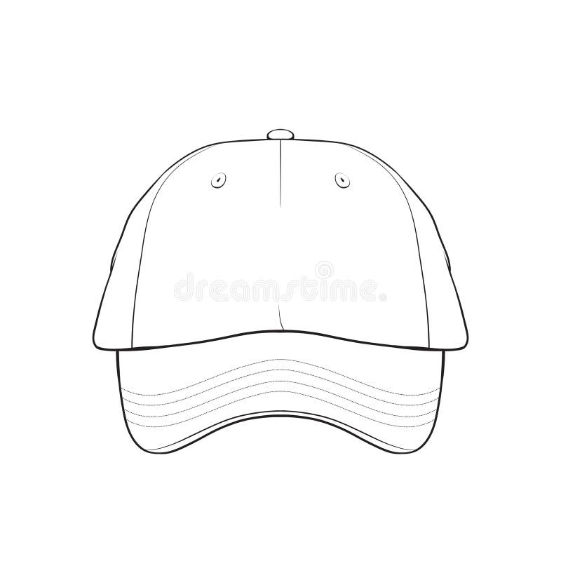 Dad Hat Outline Drawing Vector,dad Hat in a Sketch Style, Dad Hat ...