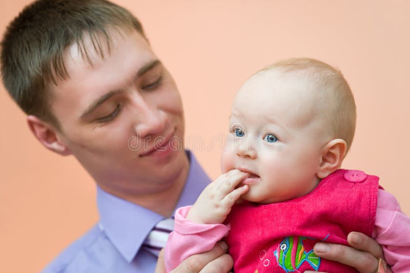 Dad and his baby stock image. Image of father, baby, affectionately ...