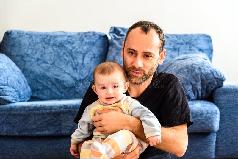Dad Hugging His Baby Daughter Lovingly Stock Image - Image of lovingly ...