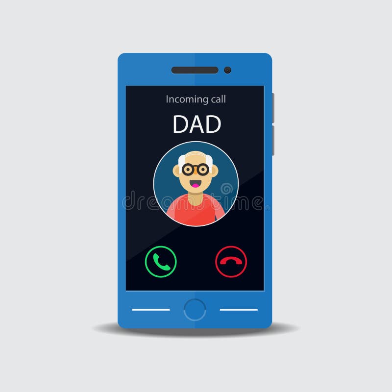 Dad incoming call. stock illustration. Illustration of telephone ...