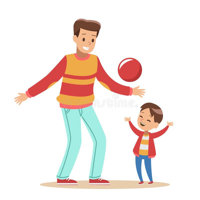 Dad and Kids Character Design Stock Vector - Illustration of parent ...