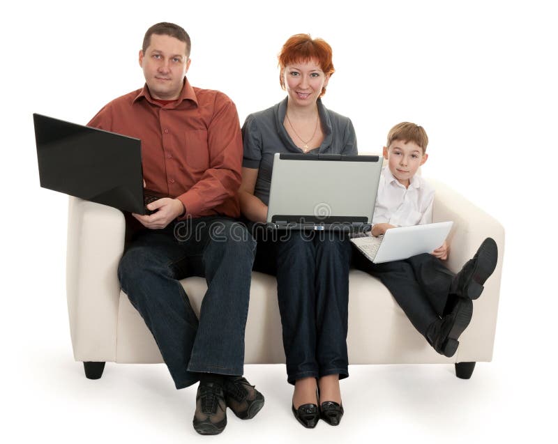 Adorable Family Moment with Mother and Son at the Laptop Stock Image ...