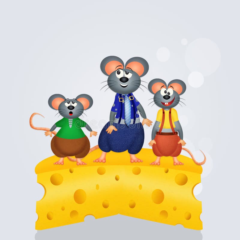 Dad mouse on the cheese stock illustration. Illustration of animal ...