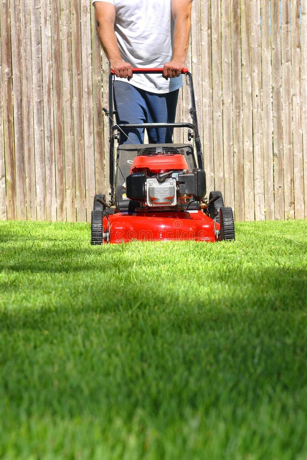 Dad Mowing Yard stock image. Image of chore, mower, lawnmower - 2652553