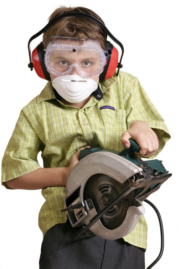Dad s li l helper stock photo. Image of kids, learn, muffs - 32012