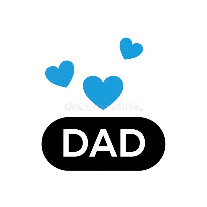 Dad Capsule Shape Blue Hearts (Generated with AI) Stock Illustration ...