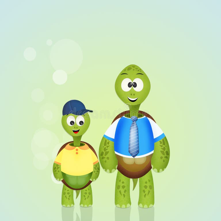 Dad turtle stock illustration. Illustration of green - 70126342