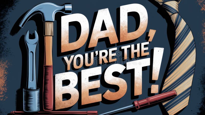 Dad, You Re the Best Text with Tools and Tie Stock Image - Image of ...