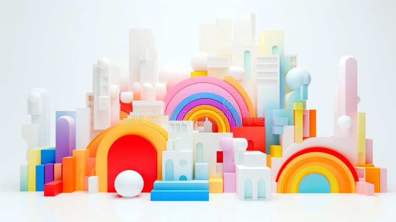 Dada Art Style, Rainbow Core Stock Illustration - Illustration of ...