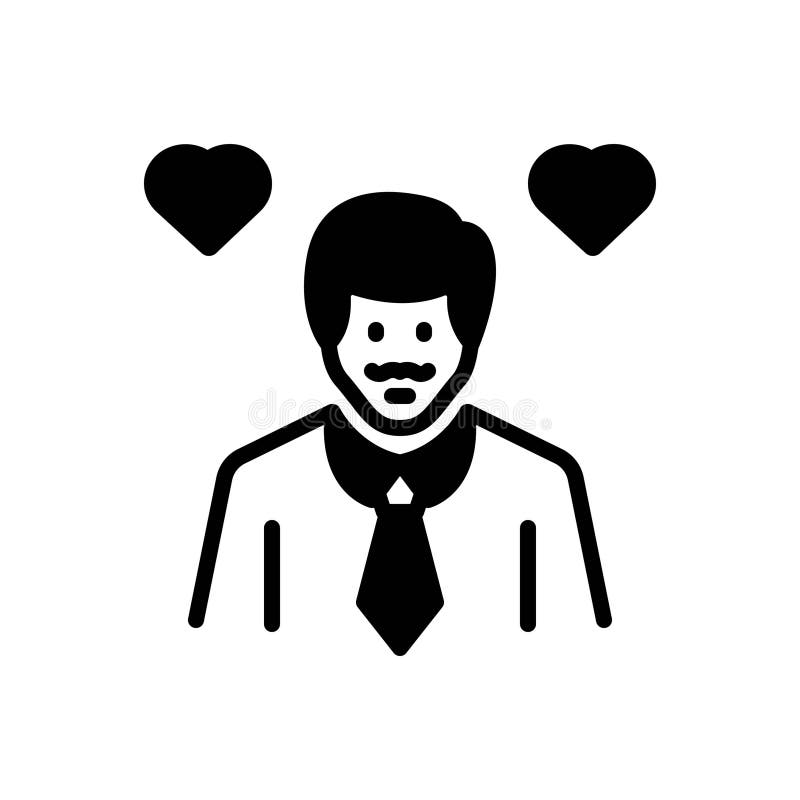 Black Solid Icon for Daddy, Male Parent and Father Stock Illustration ...