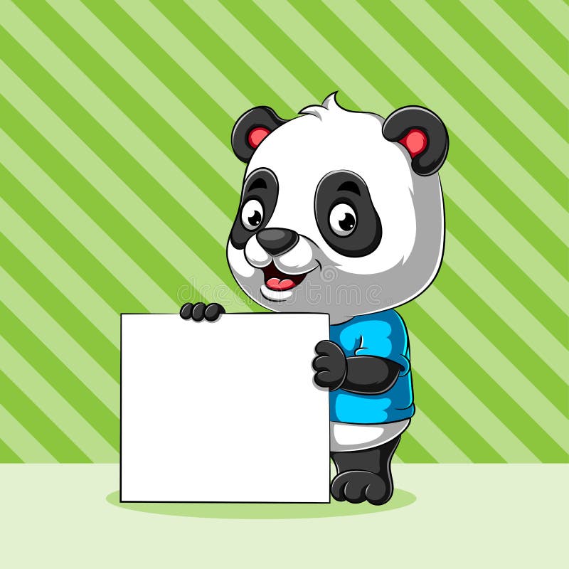 The Daddy Panda Using the Blue Shirt Standing and Holding the Blank ...