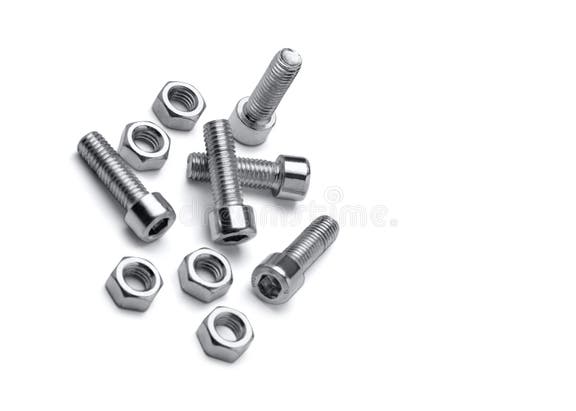 Dadi - e - bulloni fotografia stock. Immagine di testa - 135647352