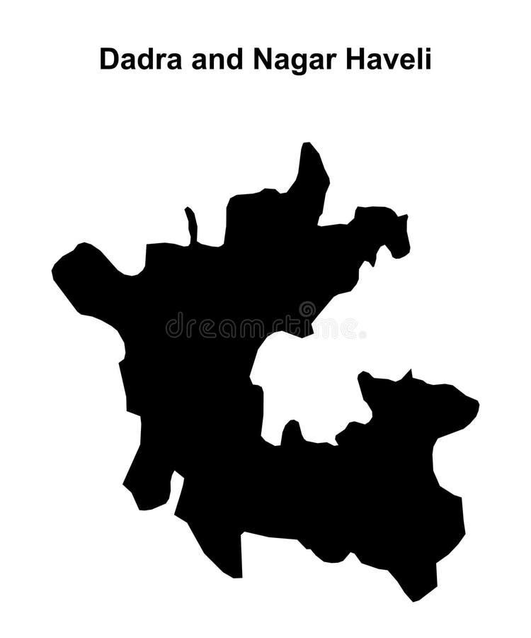 Dadra and Nagar Haveli Outline Map Stock Vector - Illustration of ...