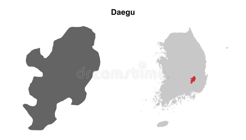 Daegu outline map stock vector. Illustration of boundary - 379008527