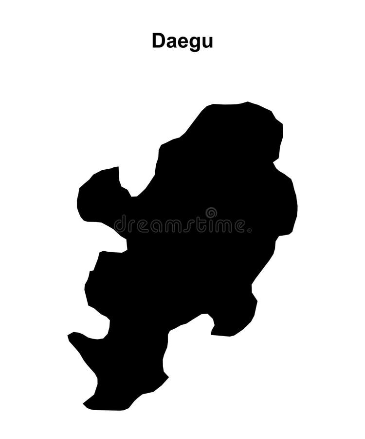 Daegu outline map stock vector. Illustration of province - 360471640