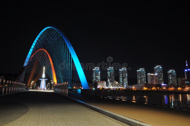 Daejeon Expo Bridge Illumination Stock Photo - Image of scene, show ...