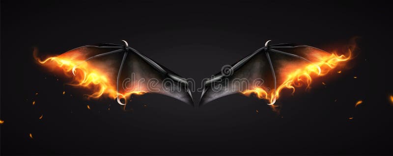 Daemon Bat Fire Composition Stock Vector - Illustration of costume ...