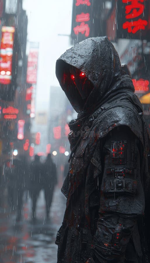 Daemon in Cyberpunk Style, AI Generative Stock Illustration ...