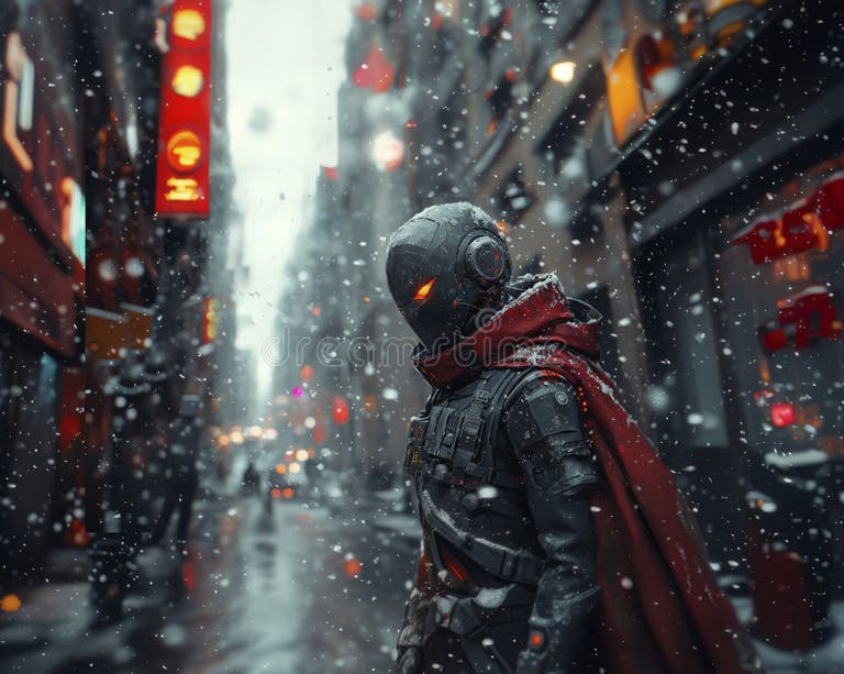 Daemon in Cyberpunk Style, AI Generative Stock Illustration ...