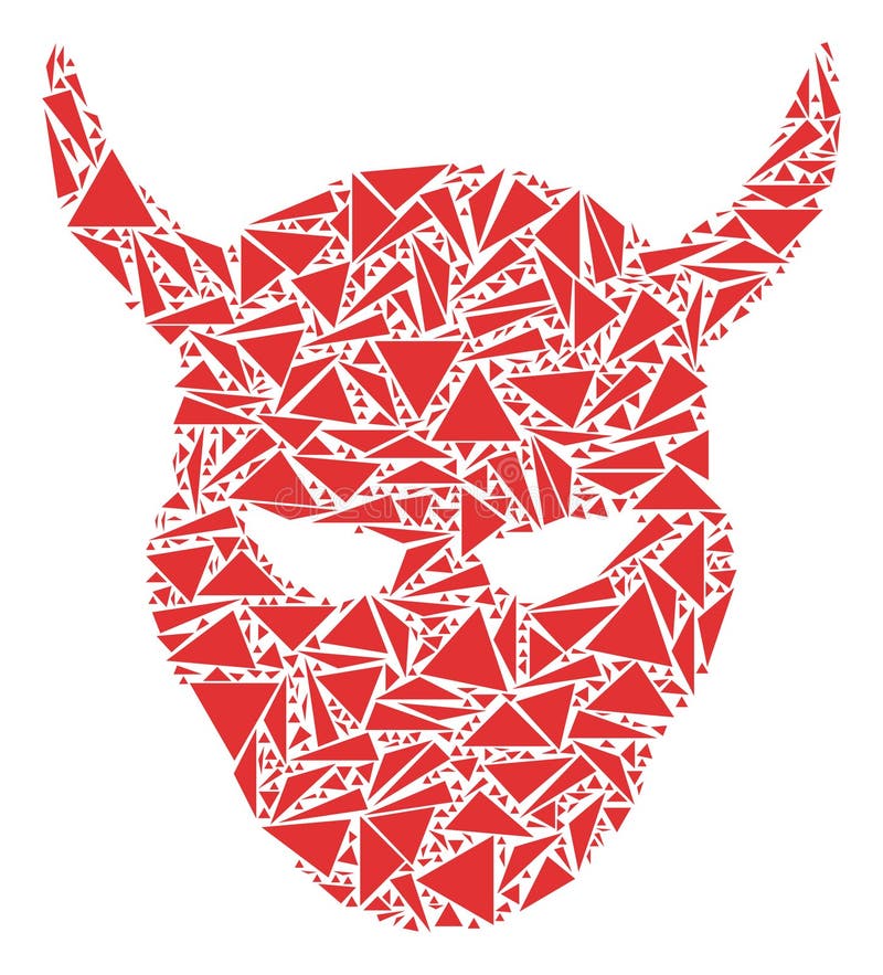 Daemon Head Collage of Triangles Stock Vector - Illustration of figure ...