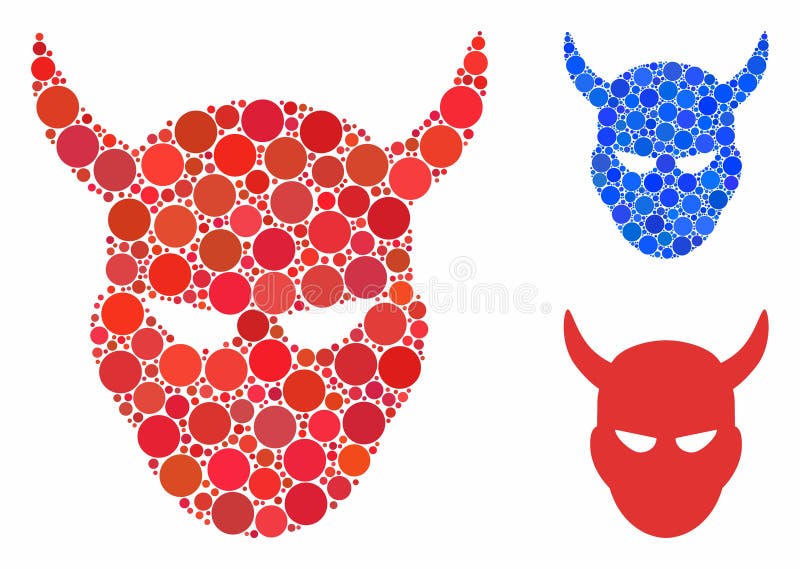 Daemon Head Mosaic Icon of Circles Stock Vector - Illustration of ...