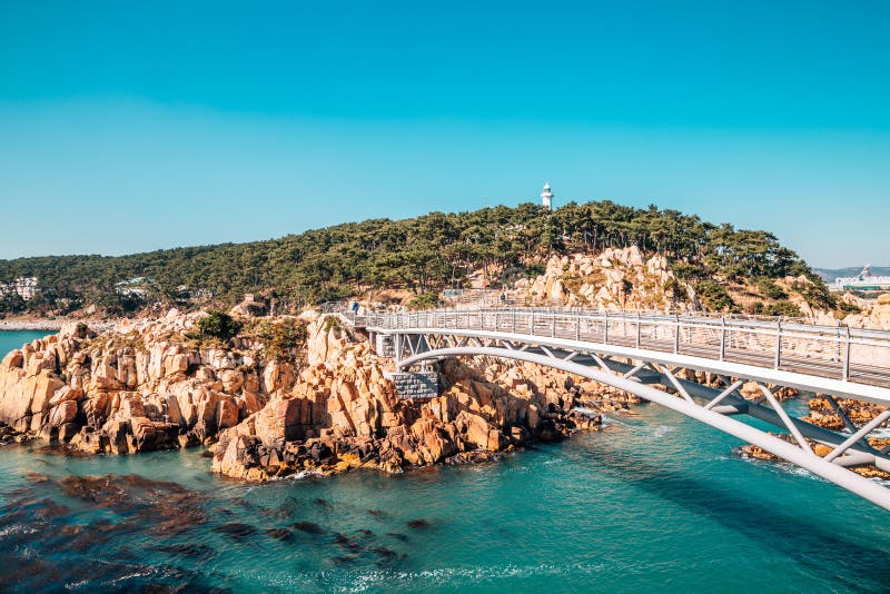 Sea and Bridge at Daewangam Park in Ulsan, Korea Stock Image - Image of ...