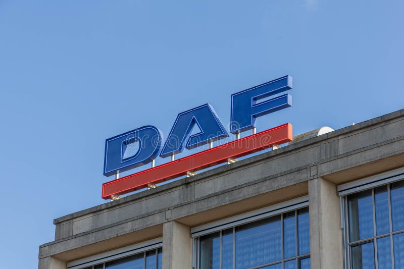 DAF Logo Sign with Neon on the Building Editorial Stock Image - Image ...