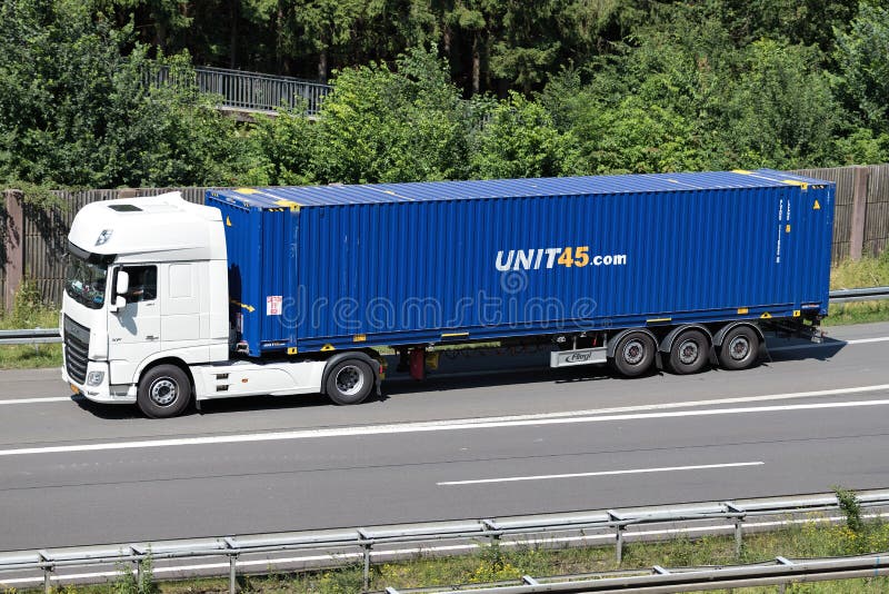 Truck with Unit45 Container Editorial Stock Photo - Image of ...