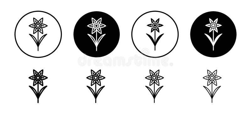 Daffodil Icon Vector Set Collection for Web Stock Vector - Illustration ...