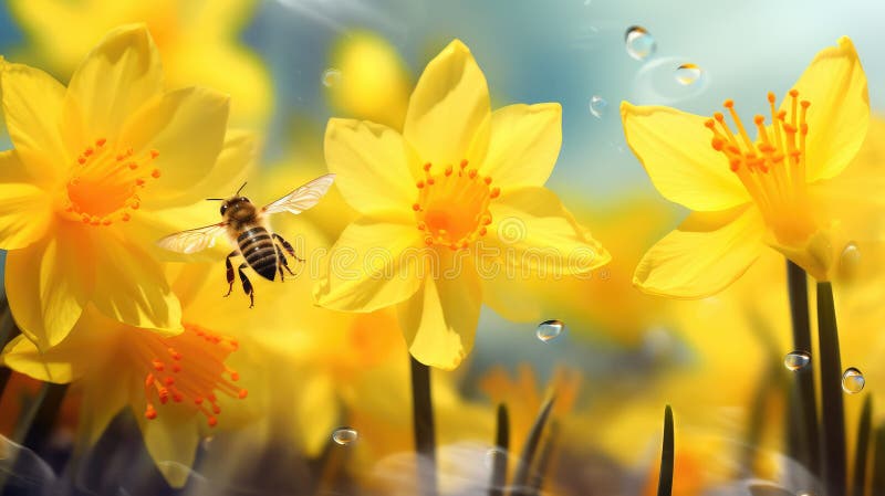Daffodils spring blur stock illustration. Illustration of spring ...