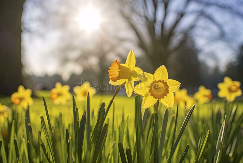 Daffodils in the Wind Yellow Daffodils in Spring Daffodils in Spring ...