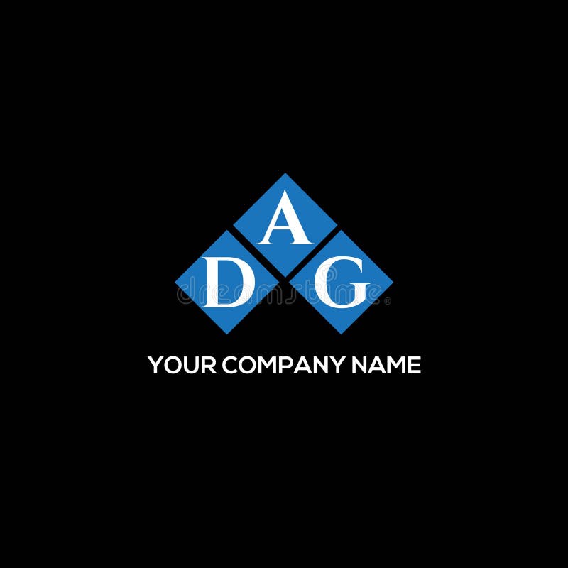 DAG Letter Logo Design on BLACK Background. DAG Creative Initials ...