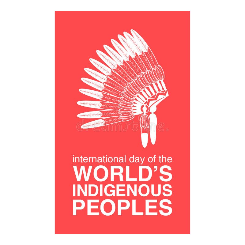 Dag Van Affiche Van Werelden De Inheemse Volkeren Vector Illustratie ...