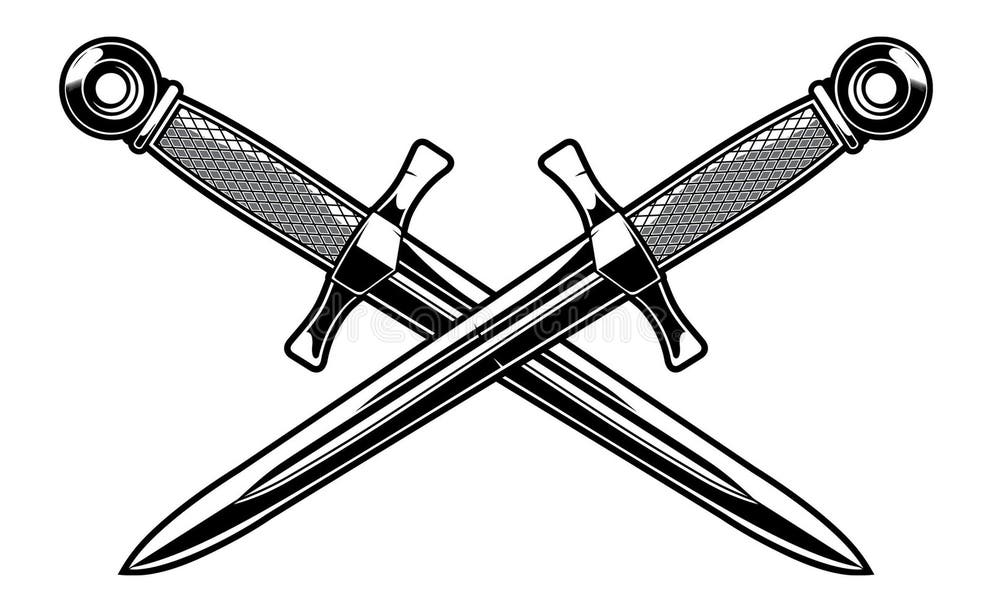 Daga cruzada ilustración del vector. Ilustración de seguridad - 35934305