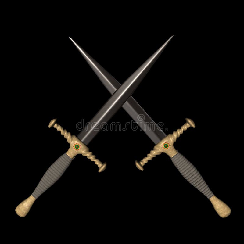Dagas, Espadas Y Macis Cruzados Ilustración del Vector - Ilustración de ...