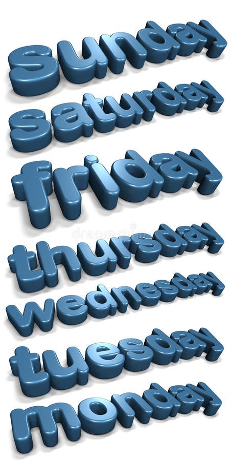 Dagen Van De (Engelse) Week Stock Illustratie - Illustration of glans ...