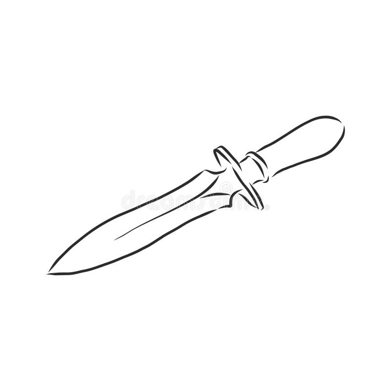 Set Dagger Doodle Style Sketch Illustration Hand Drawn Vector. Dagger ...